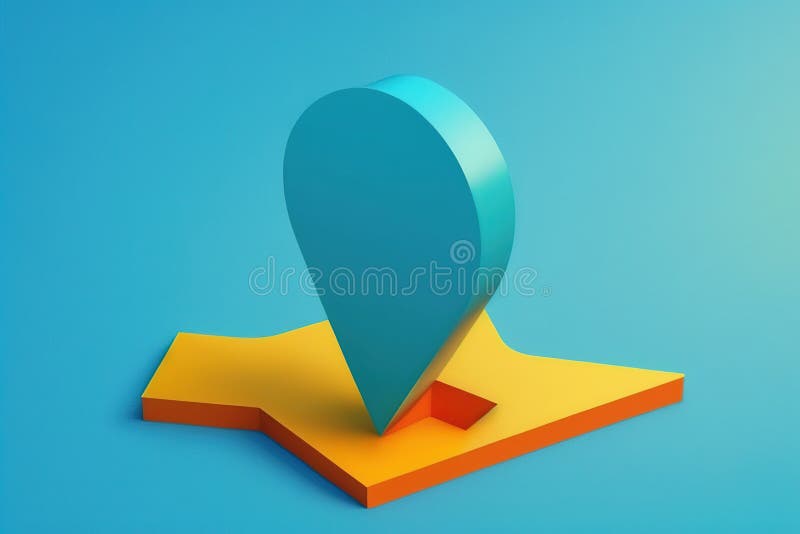 Locator Mark of Map and Location Pin or Navigation Icon Sign on Blue ...