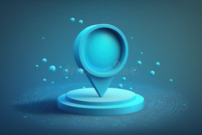 Locator Mark of Map and Location Pin or Navigation Icon Sign on Blue ...