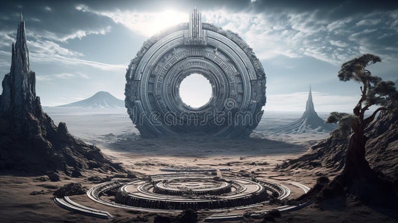 Planet Crater with a Huge Fractal Monolith Created from Multiple ...