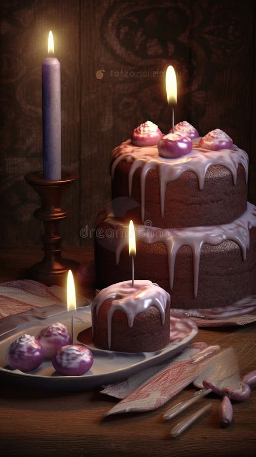 Happy Birthday Cake Background Wallpaper Illustration Stock ...
