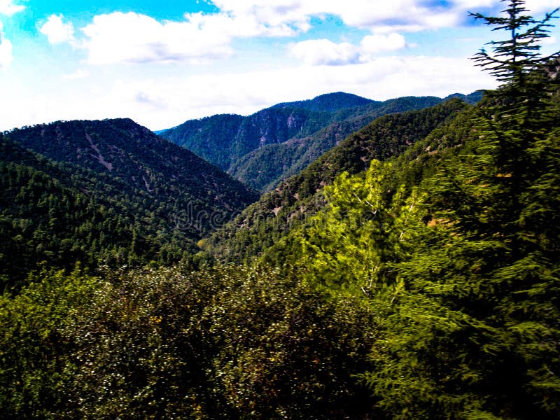 Cyprus Country and Topic View of Mountains with Forest Stock Photo ...