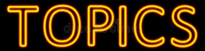 Topics neon sign stock illustration. Illustration of characters - 116058260