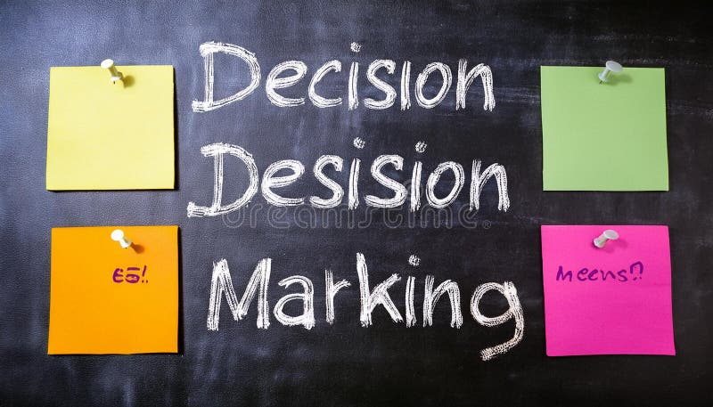 Decision Making Concept on Blackboard. Stock Image - Image of risk ...