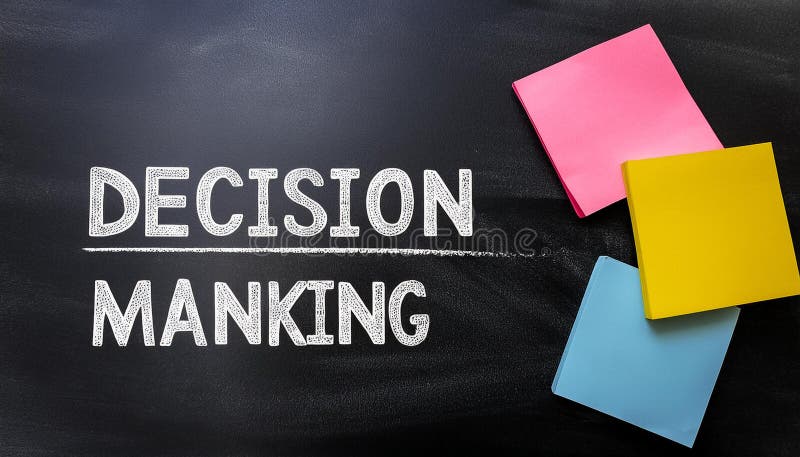 Decision Making Concept on Blackboard. Stock Image - Image of process ...