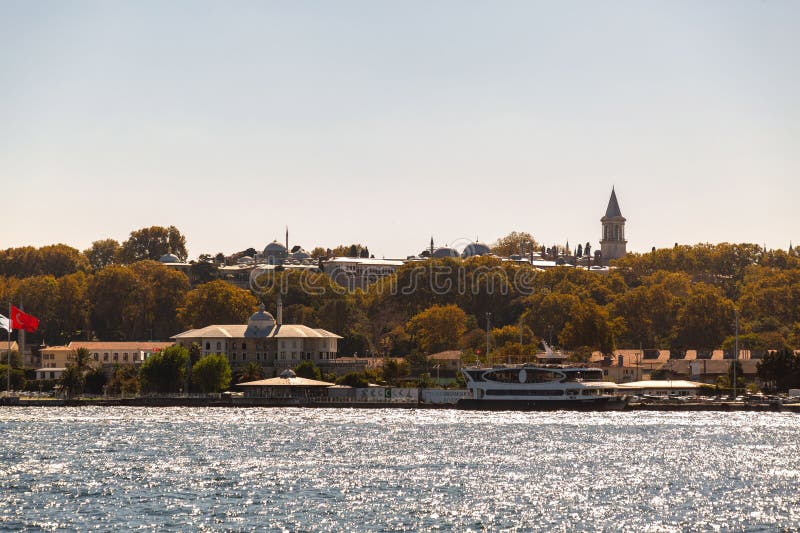 Topkapi Palace Seen from Karakoy Ferry Dock, Istanbul, Turkiye ...