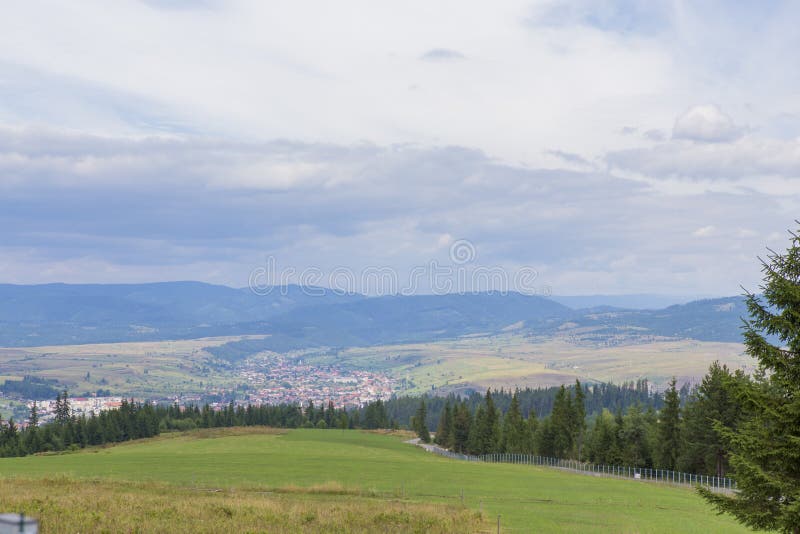 Aerial View of Toplita City Stock Photo - Image of landscape, mansion ...