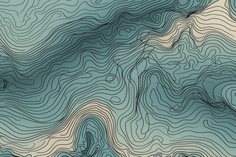 Topographic Contour Black Lines Map Seamless Pattern Generative AI ...