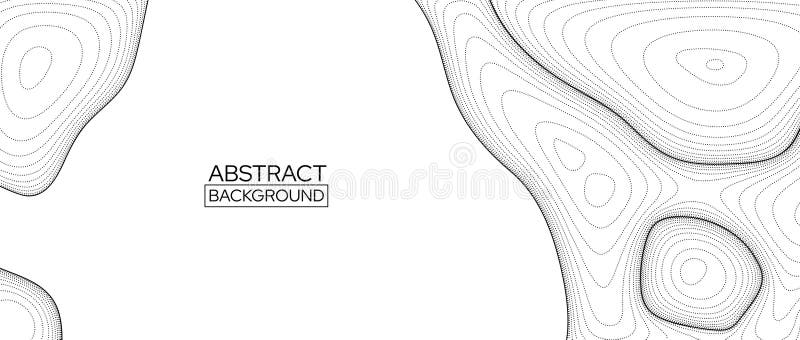 Topographic Contour Map Concept. Black and White Abstract Line ...