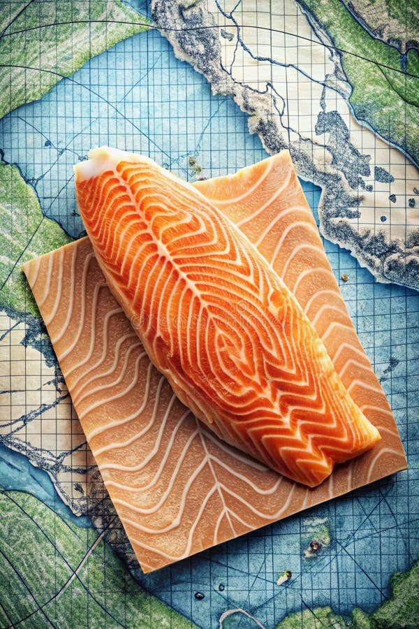 Topographic Contour Map with Fish Fillet Texture Stock Illustration ...