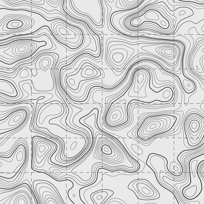 Topographic Contour Map on White Background. Vector Grid Map Stock ...