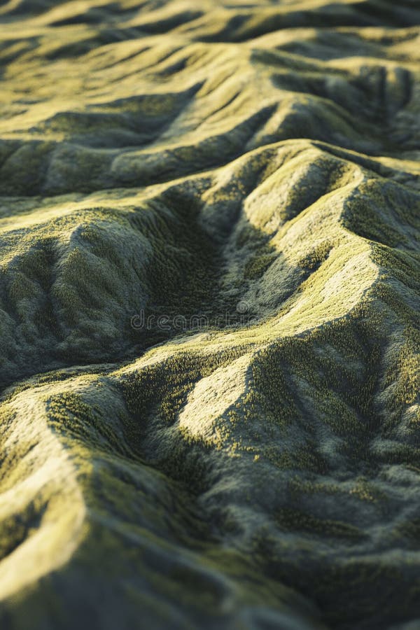 Topographic 3D Model of a Hilly Landscape Rendered from LiDAR Satellite ...