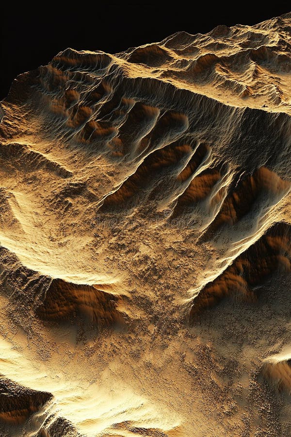 Topographic 3D Model of a Hilly Landscape Rendered from LiDAR Satellite ...