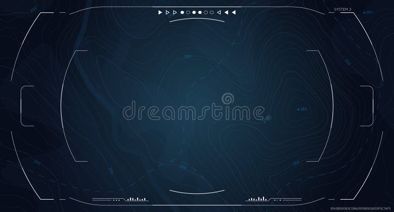 Topographic Futuristic Drone Map Overlay Stock Vector - Illustration of ...