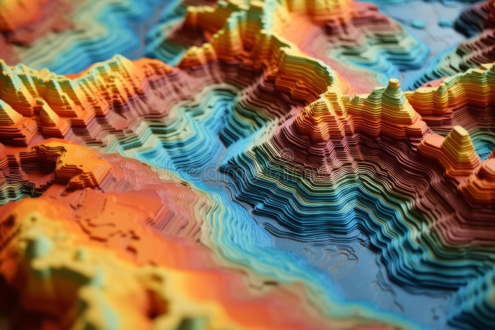 Topographic Height Map. Generate Ai Stock Illustration - Illustration ...