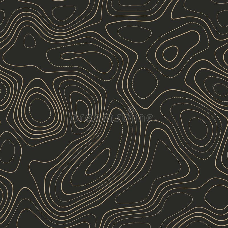 Topography Map Seamless Pattern. Abstract Topographic Curves Stock ...