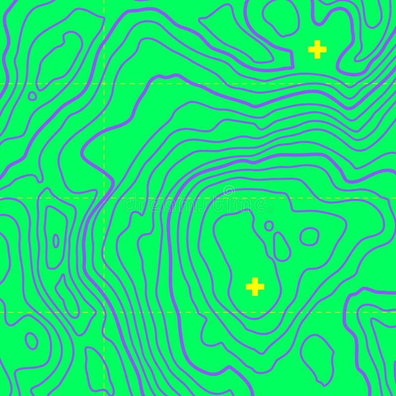 Topographic Map Background Concept in Brutalism and Y2K Style Stock ...