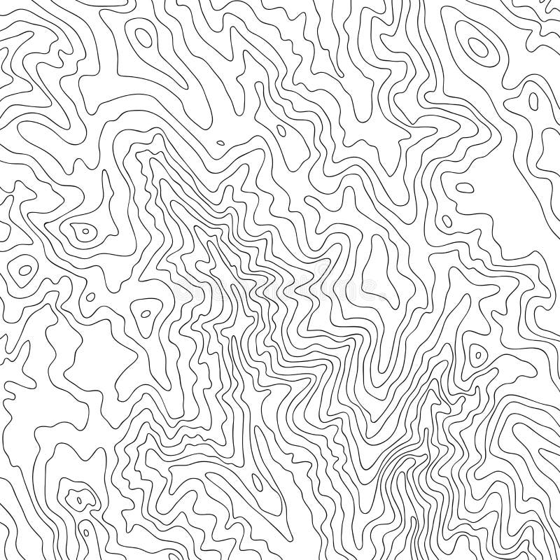 Topographic Map, Black Line on White, Vector Stock Vector ...