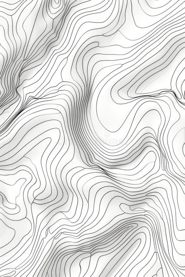 Topographic Map Black and White Stock Image - Image of contour ...