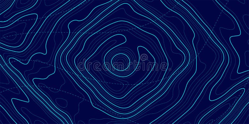 Topographic Map On Blue Background Geographic Line Map With Elevation