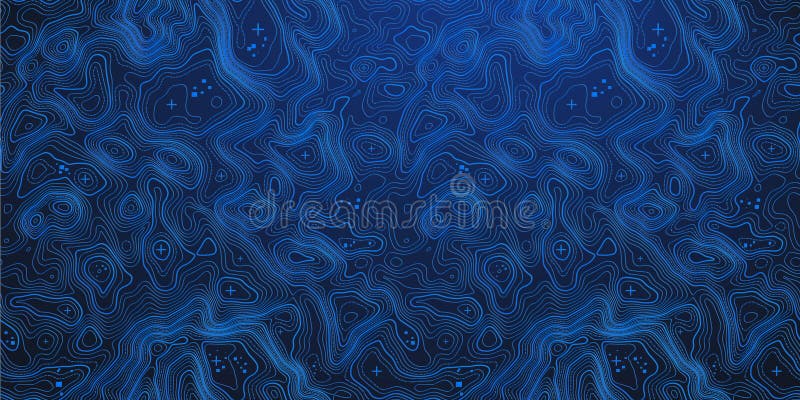 Topographic Map Blue Technology Background. Big Data Elevation Map with ...