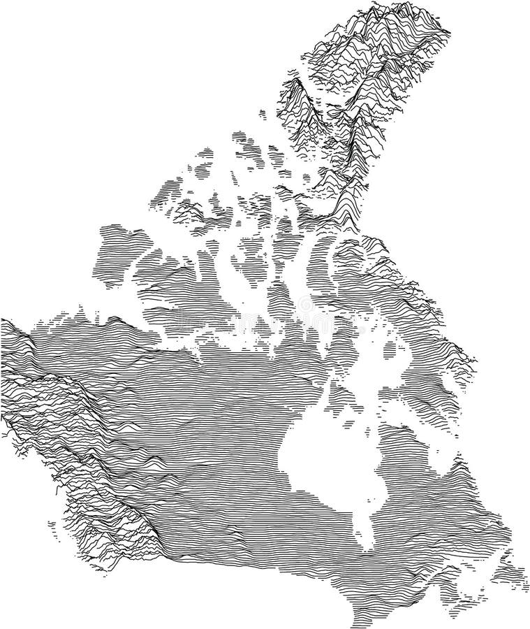 Topographic map of Canada stock vector. Illustration of vector - 202269444
