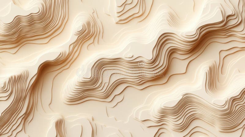 Topographic Map with Contour Lines and Beige Background Design Stock ...