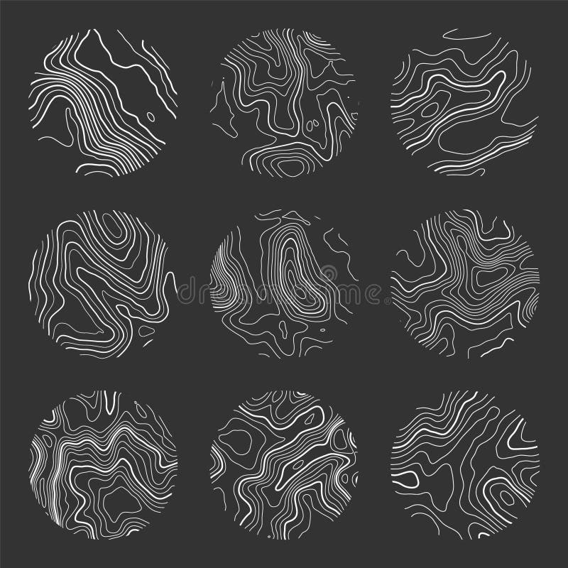 Topographic Map with Contour Lines. Geographic Terrain Grid, Relief ...
