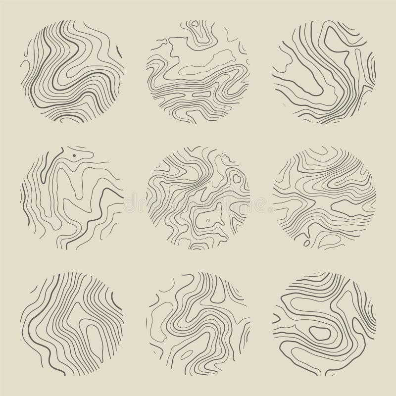 Topographic Map with Contour Lines. Geographic Terrain Grid, Relief ...