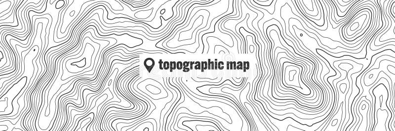Topographic Map with Contour Lines. Geographic Terrain Grid, Relief ...