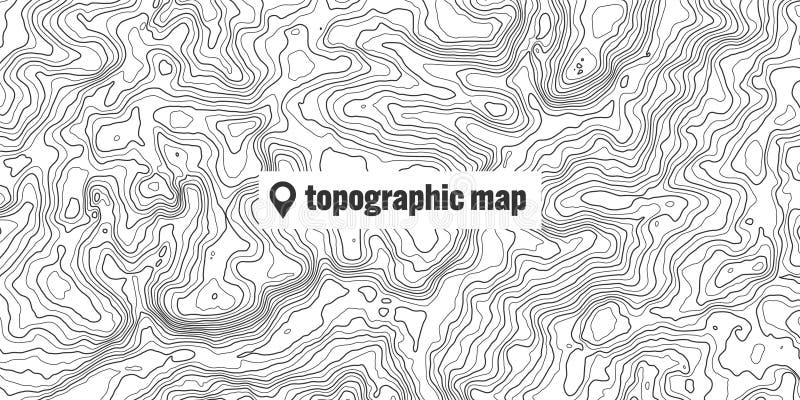 Topographic Map with Contour Lines. Geographic Terrain Grid, Relief ...