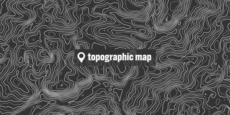 Topographic Map with Contour Lines. Geographic Terrain Grid, Relief ...
