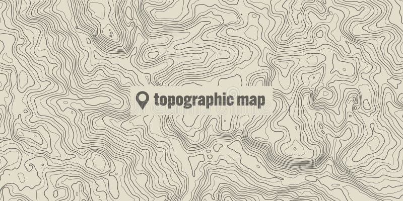Topographic Map with Contour Lines. Geographic Terrain Grid, Relief ...