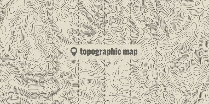Topographic Map with Contour Lines. Geographic Terrain Grid, Relief ...