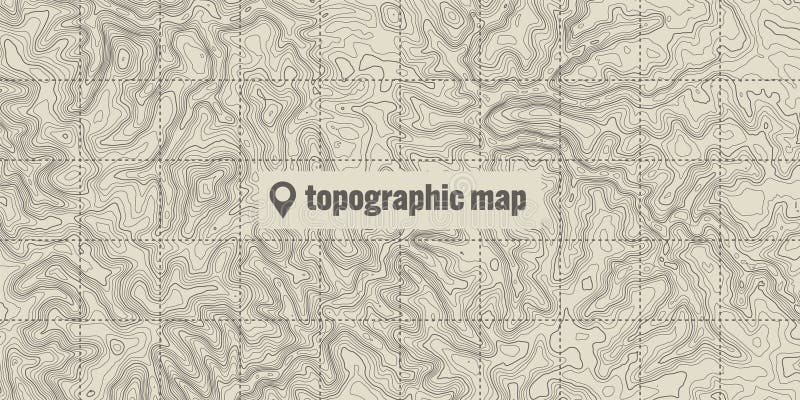 Topographic Map with Contour Lines. Geographic Terrain Grid, Relief ...
