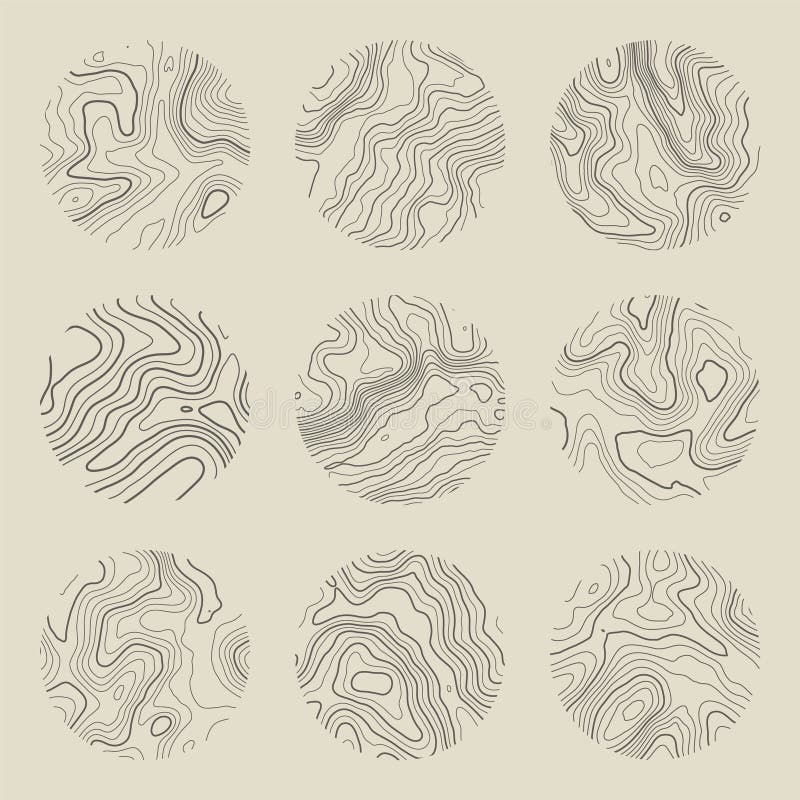 Topographic Map with Contour Lines. Geographic Terrain Grid, Relief ...