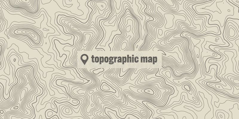 Topographic Map with Contour Lines. Geographic Terrain Grid, Relief ...