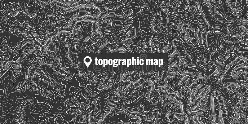 Topographic Map with Contour Lines. Geographic Terrain Grid, Relief ...