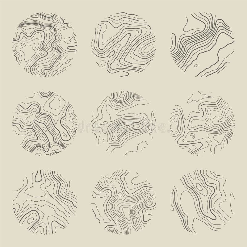 Topographic Map with Contour Lines. Geographic Terrain Grid, Relief ...