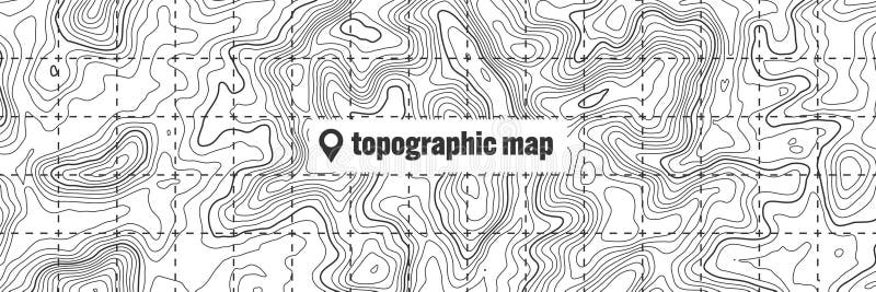 Topographic Map with Contour Lines. Geographic Terrain Grid, Relief ...