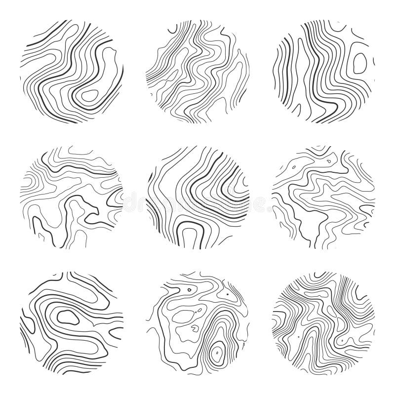 Topographic Map with Contour Lines. Geographic Terrain Grid, Relief ...