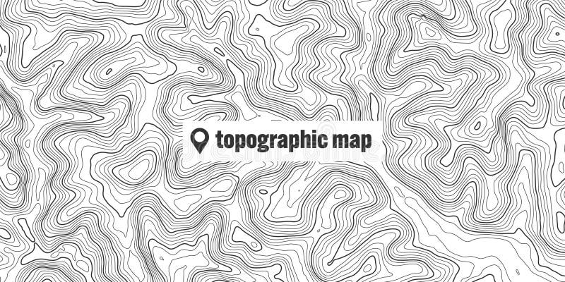 Topographic Map with Contour Lines. Geographic Terrain Grid, Relief ...