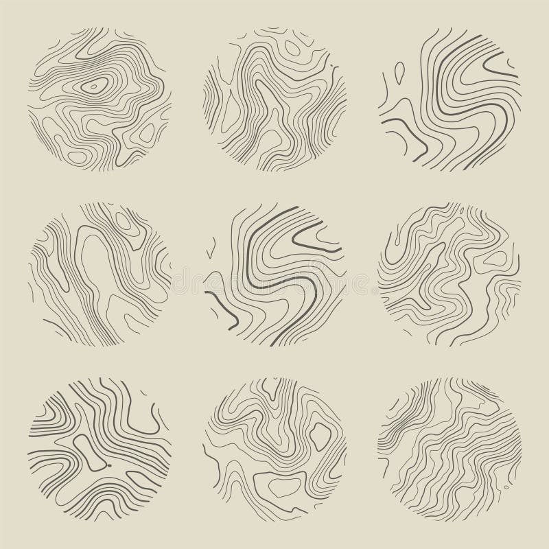 Topographic Map with Contour Lines. Geographic Terrain Grid, Relief ...