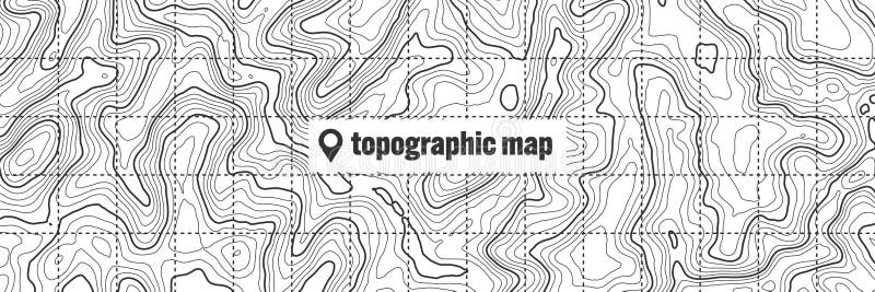 Topographic Map with Contour Lines. Geographic Terrain Grid, Relief ...