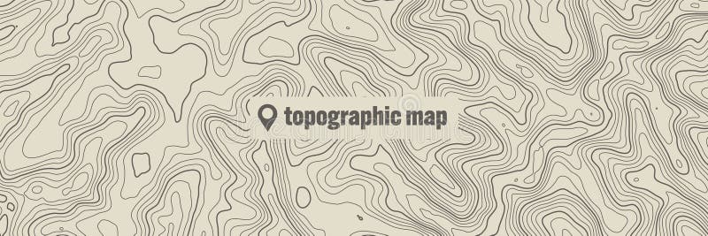 Topographic Map with Contour Lines. Geographic Terrain Grid, Relief ...
