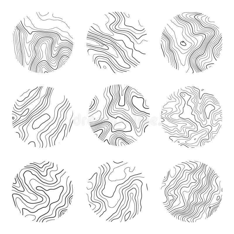 Topographic Map with Contour Lines. Geographic Terrain Grid, Relief ...