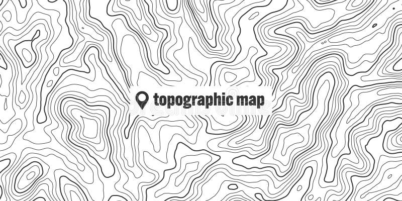 Topographic Map with Contour Lines. Geographic Terrain Grid, Relief ...