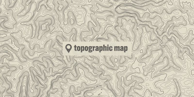 Topographic Map with Contour Lines. Geographic Terrain Grid, Relief ...