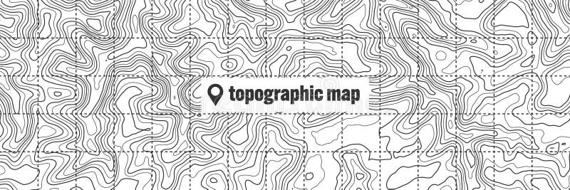 Topographic Map with Contour Lines. Geographic Terrain Grid, Relief ...