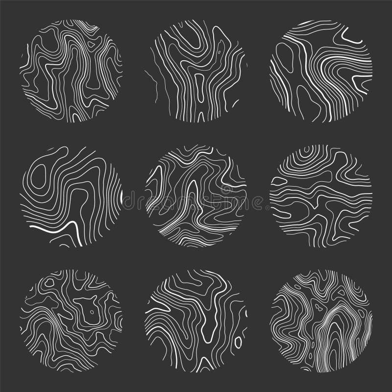 Topographic Map with Contour Lines. Geographic Terrain Grid, Relief ...