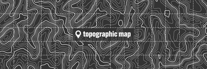 Topographic Map with Contour Lines. Geographic Terrain Grid, Relief ...
